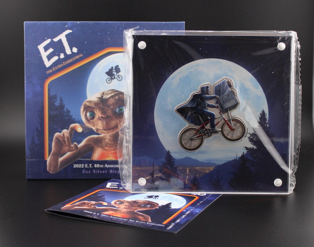 2022 Niue 40th Anniversary E.T. Bicycle Shaped and Colorized 2 Oz .999 ...
