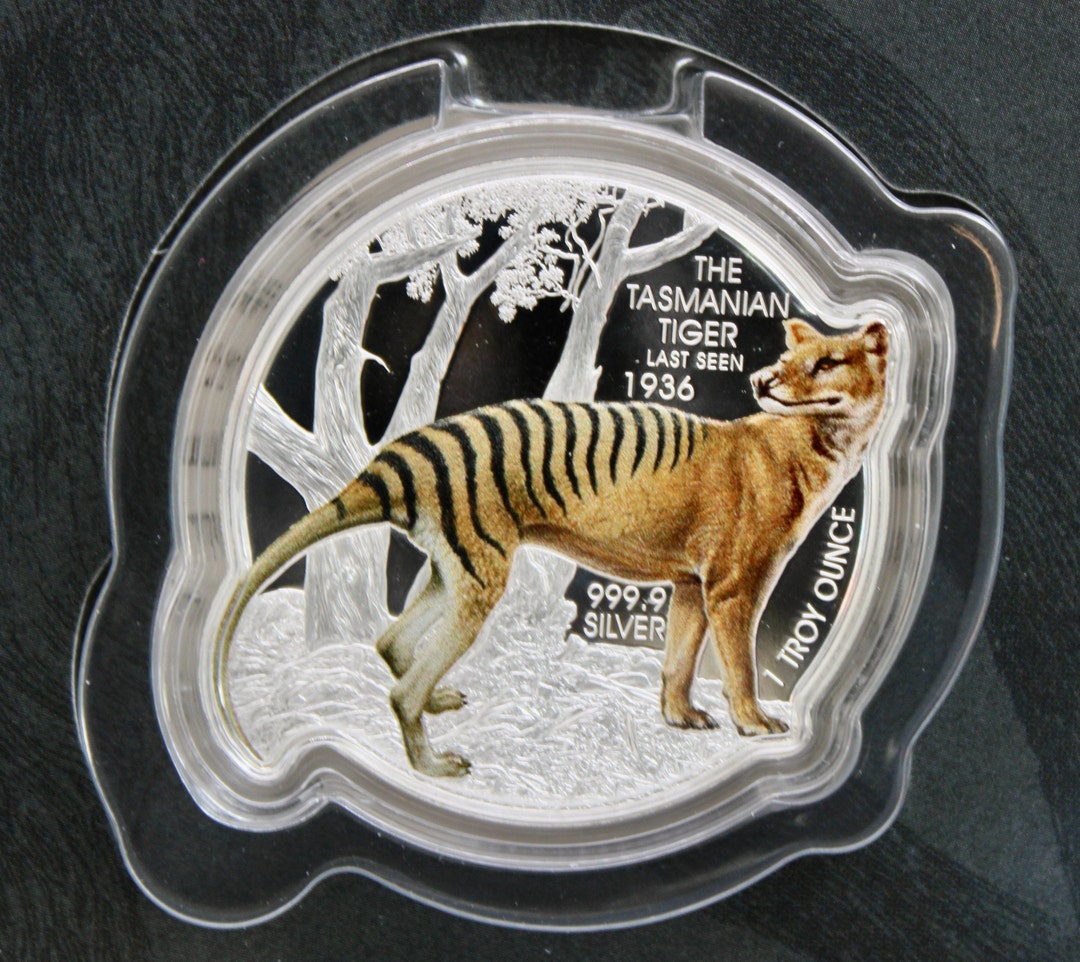 2021 Solomon Islands Tasmanian Tiger, Colorized 1 Oz .999 Silver Proof ...