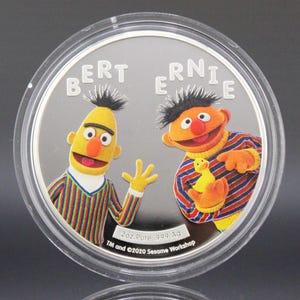 2021 SAMOA Bert and Ernie SESAME STREET 2 Oz .999 Pure Silver Colored ...