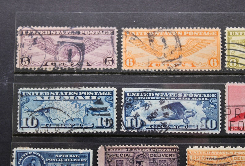 Old US Stamps, Back of Book Mixed Collection Scott # C7-C60, E4-E14 and ...