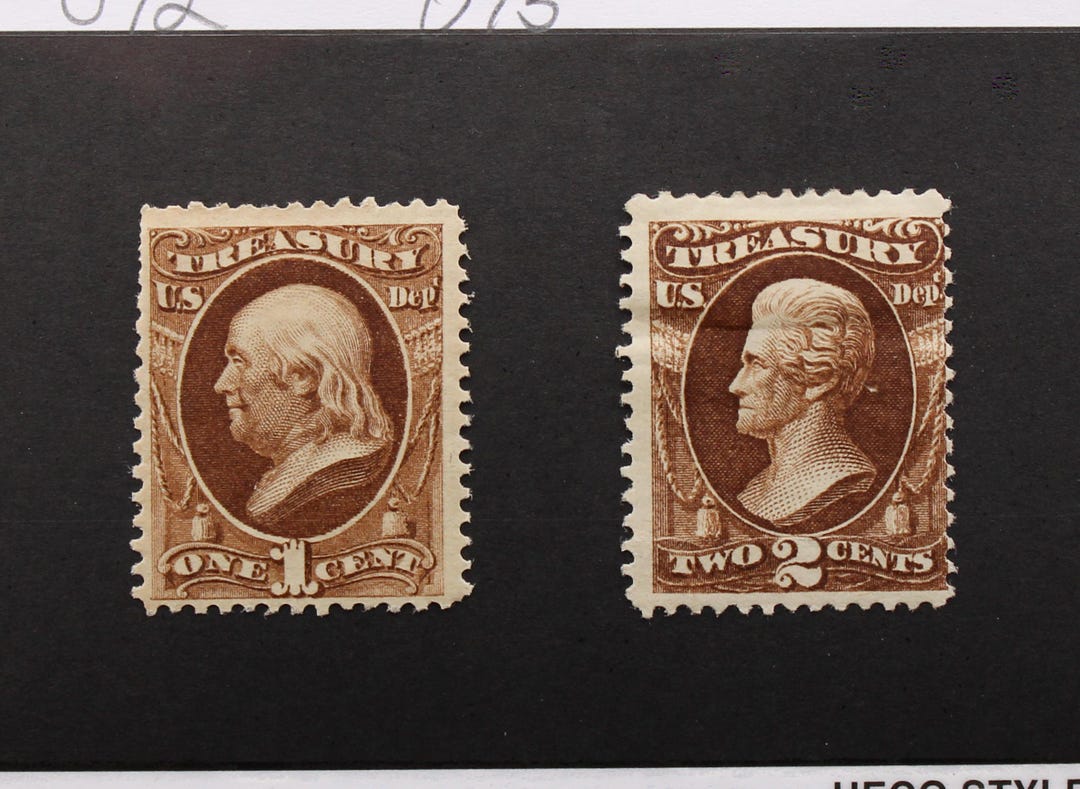 Old US Stamps, 1873 Treasury Department Mint Stamps, Scott #O72 1 Cent ...