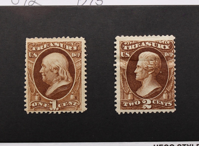 Old US Stamps, 1873 Treasury Department Mint Stamps, Scott #O72 1 Cent ...