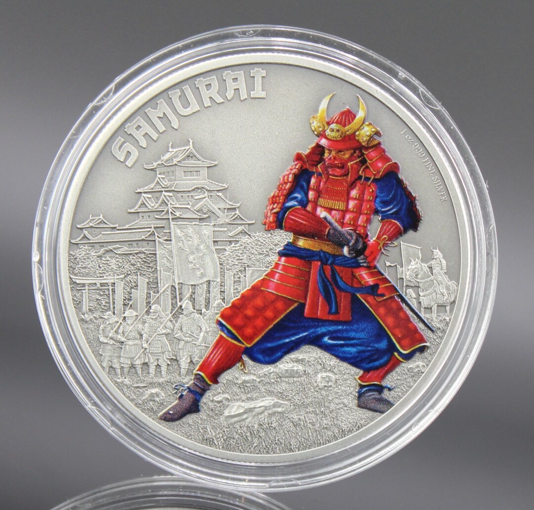2016 NIUE Samurai - Warriors of History 1 Oz Colorized .999 Fine Silver ...