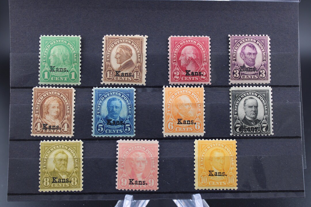 Old US Stamps, Series of 1929 (rotary Press) Kansas Overprints, Scott ...