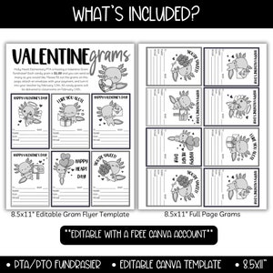 Valentine's Day Axolotl Candy Lollipop Gram Tag Printable PTA PTO ...