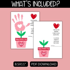 2024 Valentine's Day Handprint Craft Valentine Activities Printables ...