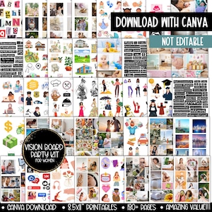 2025 Vision Board Party Kit Printable, New Year Visualization Goal Mood ...