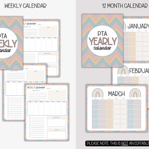 PTA President Planner Binder Printable Calendar Sign-in Budget ...