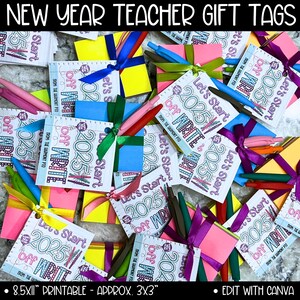 2025 New Year Teacher Flair Pen Gift Tag, Happy New Year Welcome Back ...