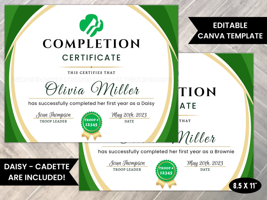 Girl Scout Completion Certificate Girl Scouts Bridging Ceremony ...