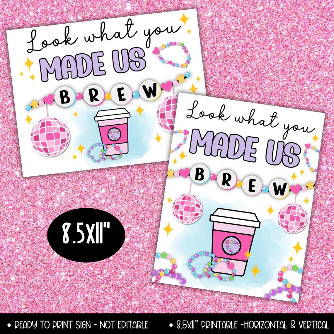 Teacher Staff Appreciation Week Coffee Bar Pop Star Sign Printable ...