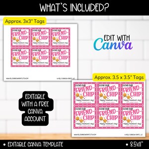 Valentine's Day Chocolate Chip Cookie Treat Goodie Tags Kids, Pink Boys ...