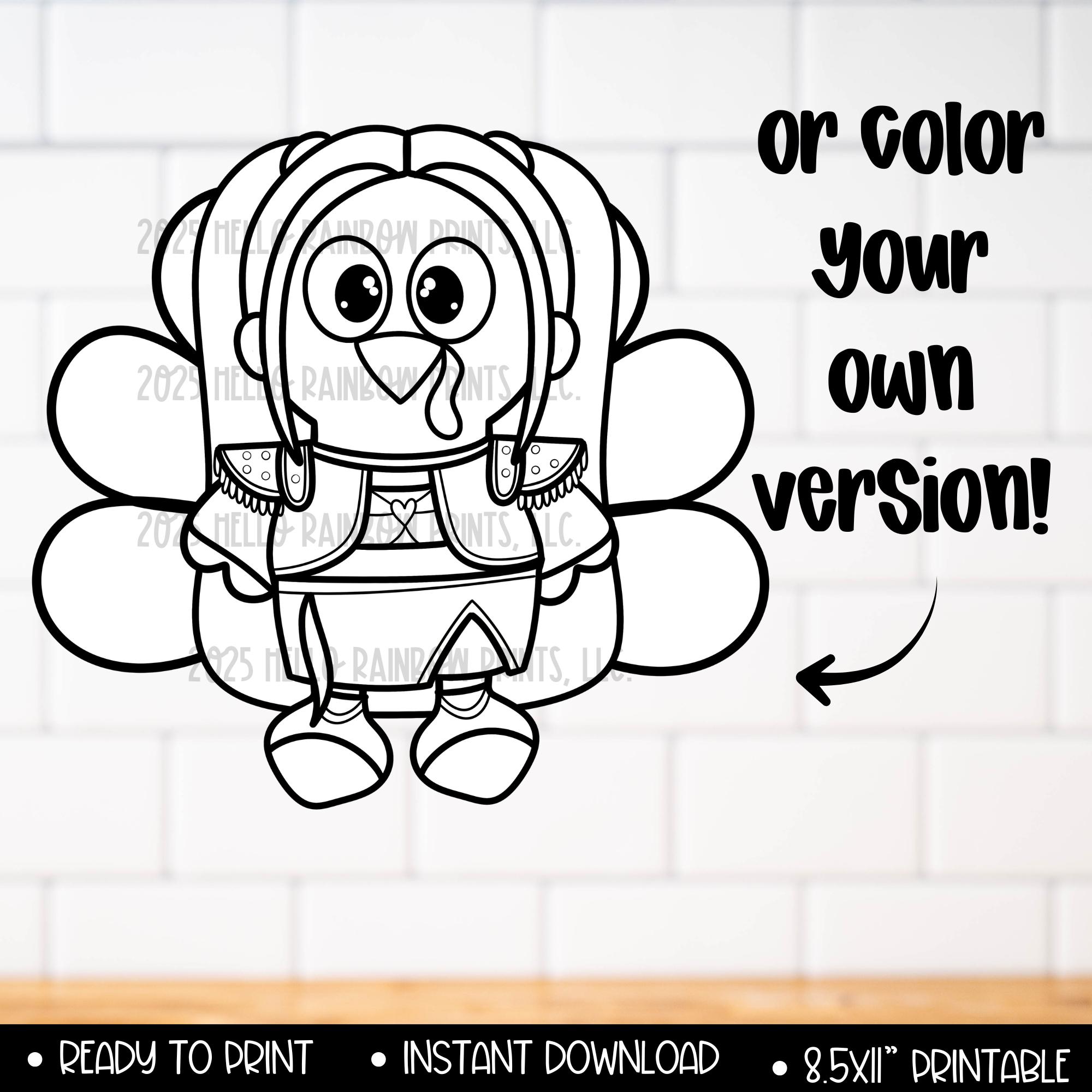 Disguise the Turkey Kpop Hunter Printable Craft Bundle, Rumi Zoey Mira ...