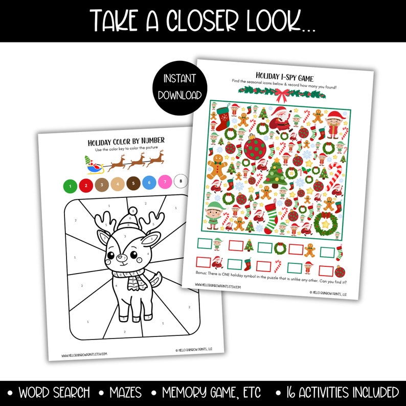 Printable Christmas Party Family Game Bundle Activity, Holiday ...