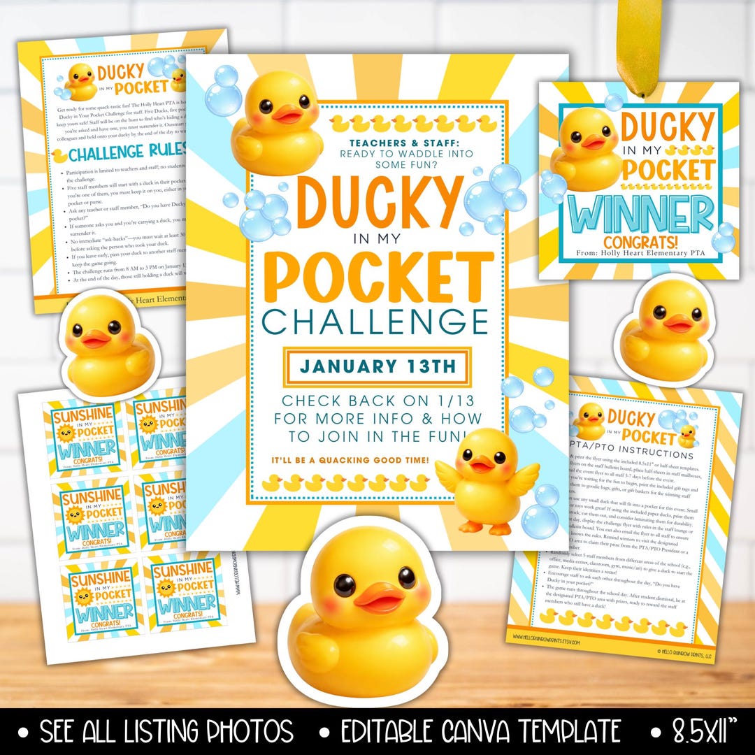 Rubber Ducky Day Team Building Game, National Duck Day Teacher ...