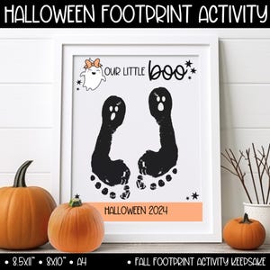 Halloween Ghost Handprint Footprint Toddler Baby Printable Art Craft ...