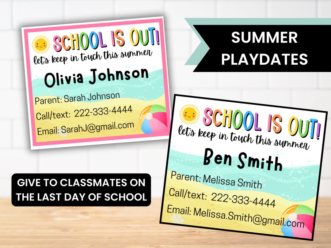 Editable Playdate Calling Card for Kid Printable | Summer Play Date ...
