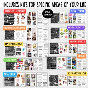 2025 Vision Board Party Kit Printable, New Year Visualization Goal Mood ...