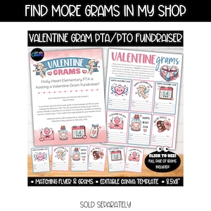 Valentines Day Fundraiser Flyer Forms Tag Template PTA PTO Fundraising ...