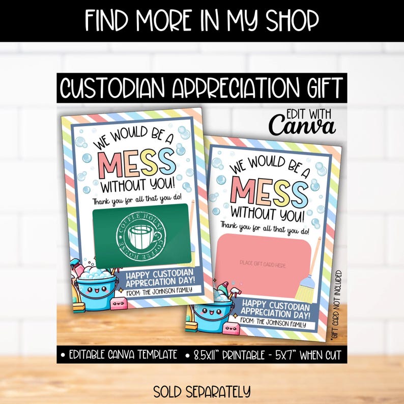 Custodians Appreciation Day Gift Tags, PTA PTO Gifts, World's Best ...