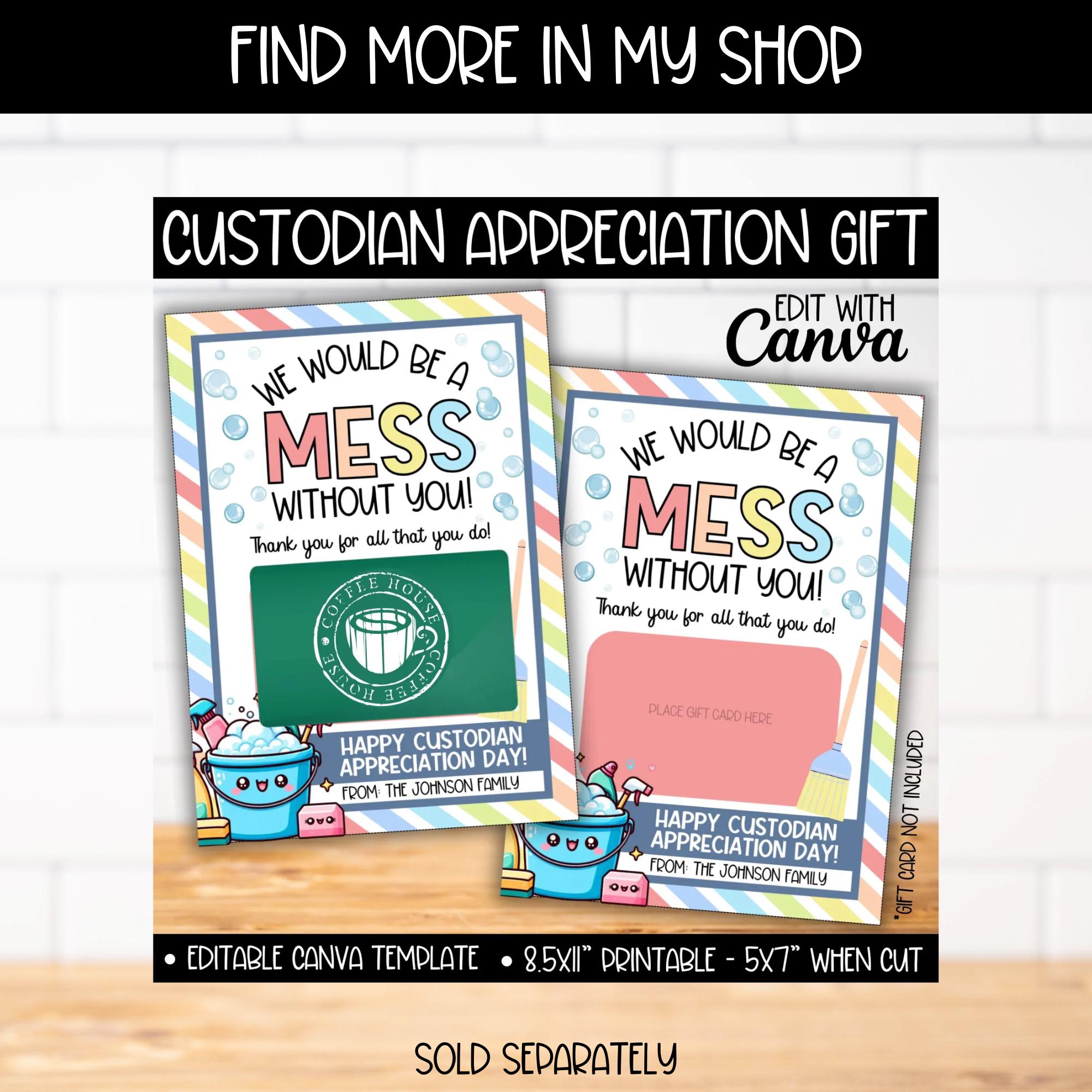 Custodians Appreciation Day Gift Tags, PTA PTO Gifts, World's Best ...