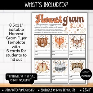 PTA PTO Thanksgiving Gram Fall Fundraiser Flyer Template, Turkey Gobble ...