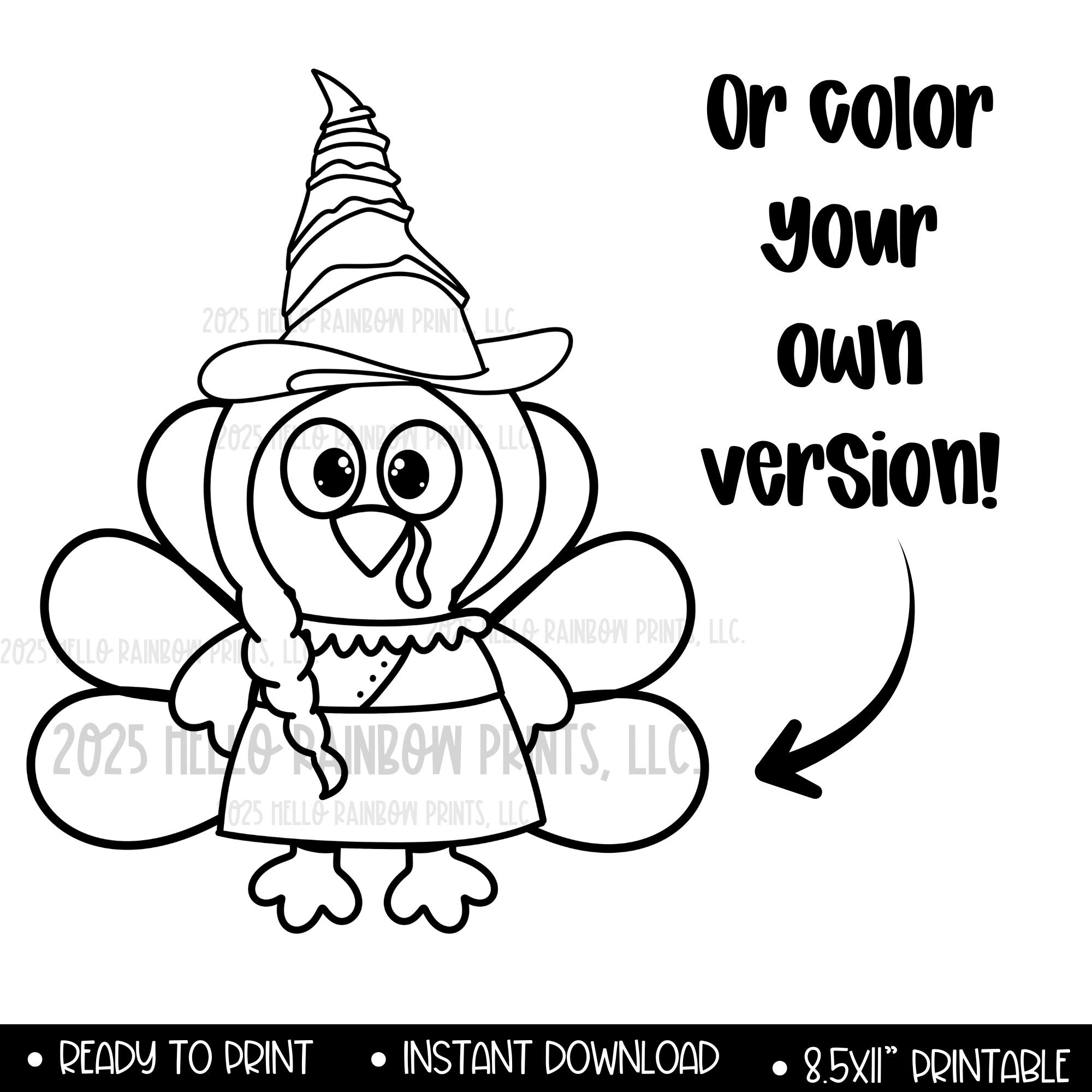 Thanksgiving Disguise the Turkey Wicked Printable Craft Kit Bundle ...