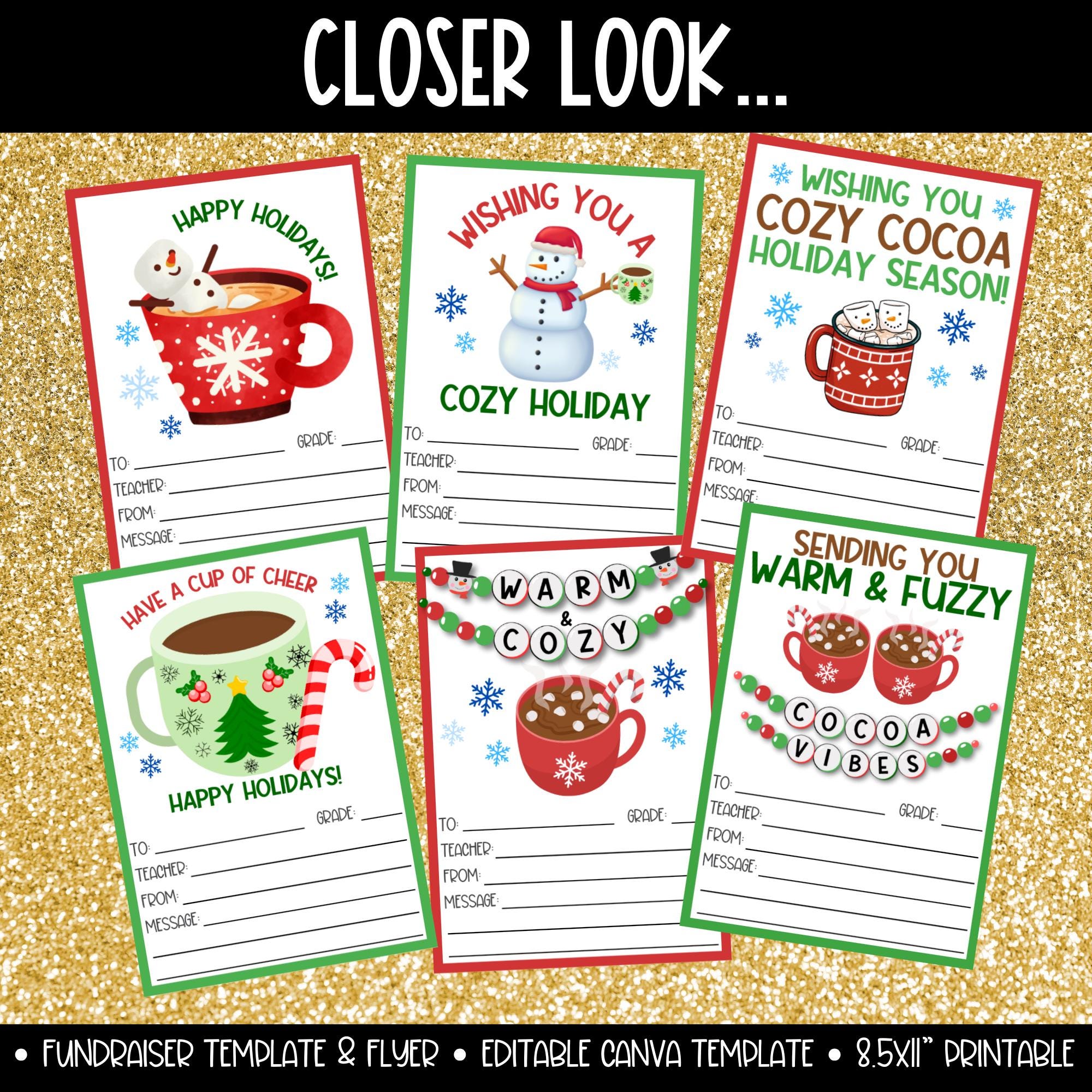 Hot Cocoa Era Gram Fundraiser Flyer Template, Candy Cane Grams ...