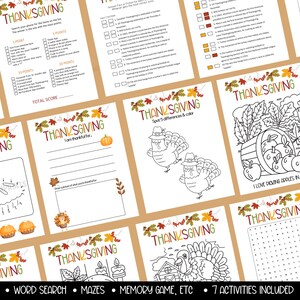 Thanksgiving Family Games Bundle, Thanksgiving Trivia, Thanksgiving Kid ...