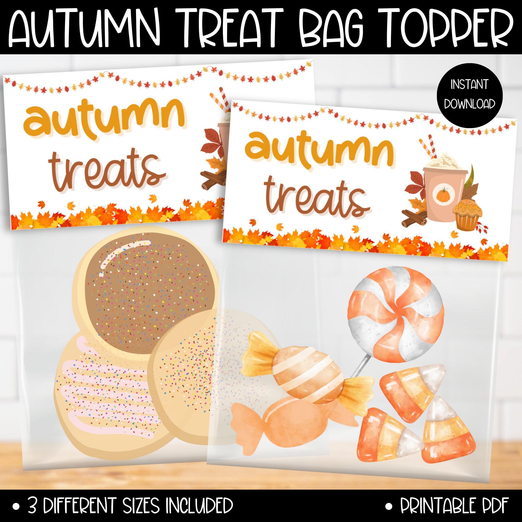 Autumn Fall Treat Bag Topper, Fall Festival Treat Bag Printable ...