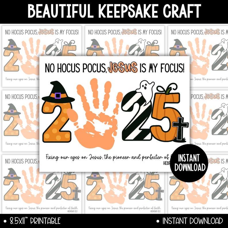 Christian Pumpkin Halloween Jesus Handprint Craft, Fall Church Bible ...