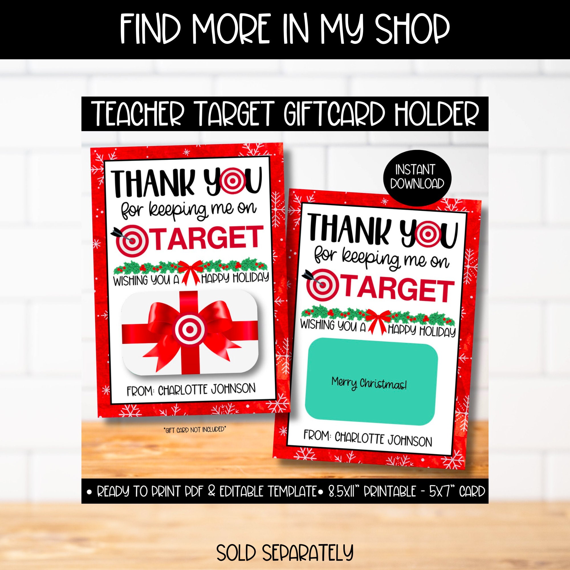 Festive Christmas Teacher Gift Card Holder, Last Minute Holiday Teacher ...