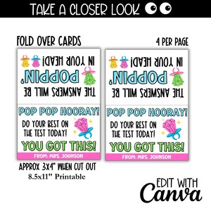 Testing Day Ring Pop Treat Tag, Student School Test You Got This Snack ...