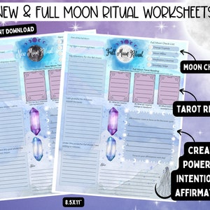 New Full Moon Journal Planner Printables, Moon Water Checklist, Book of ...