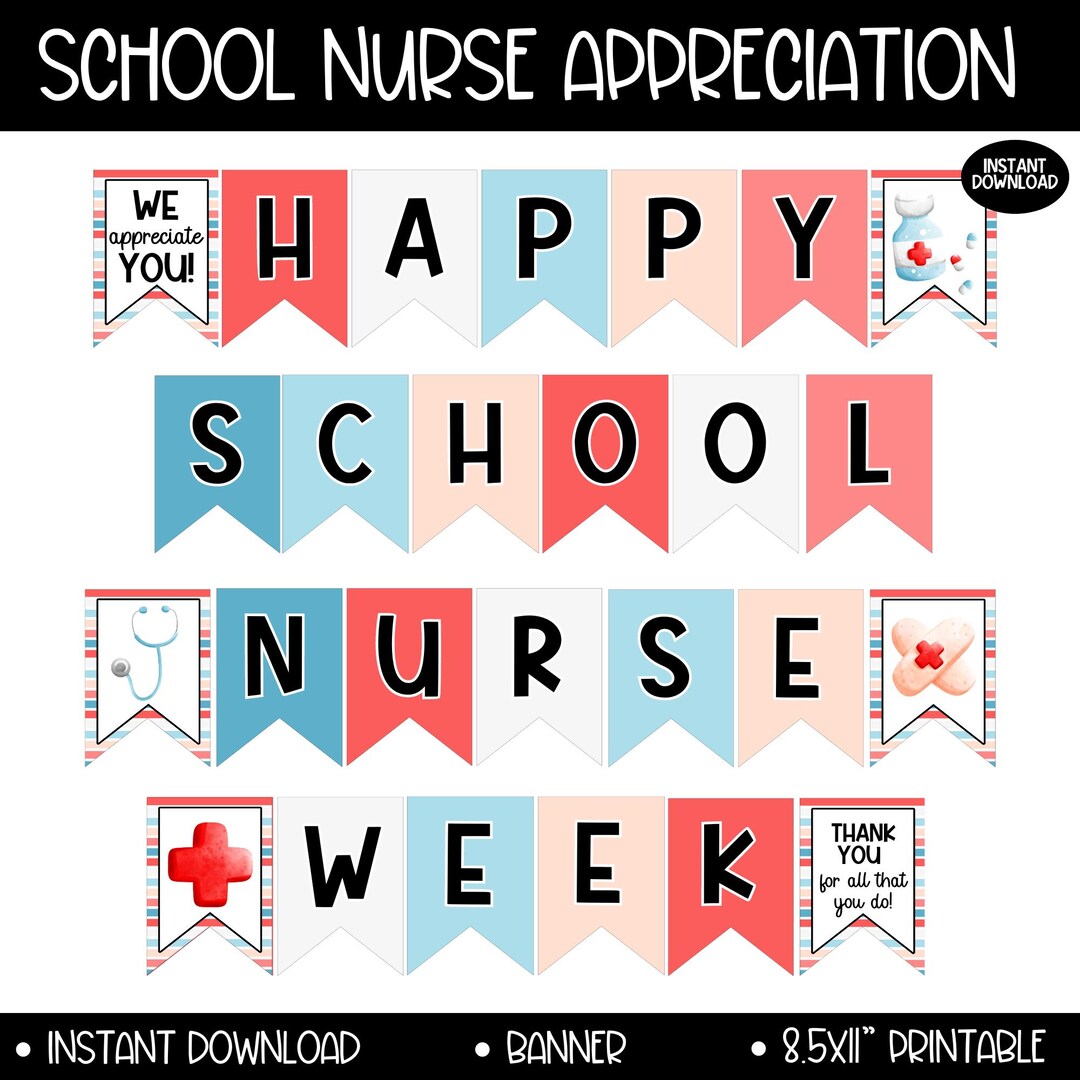 School Nurses Appreciation Week Banner Sign Decor, School Nurses Day ...