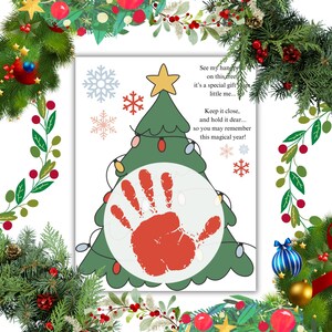 Christmas Tree Poem Handprint Craft Art Printable, DIY Holiday Xmas ...
