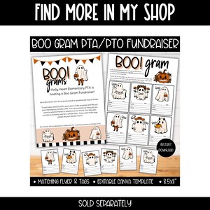 PTA PTO Halloween Boo Gram Fundraiser Flyer Canva Template, Boo Grams ...