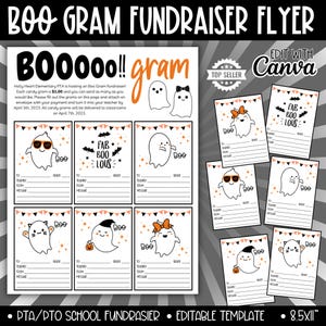 Boo Gram Fundraiser Flyer Template for School Order Form, Fall ...