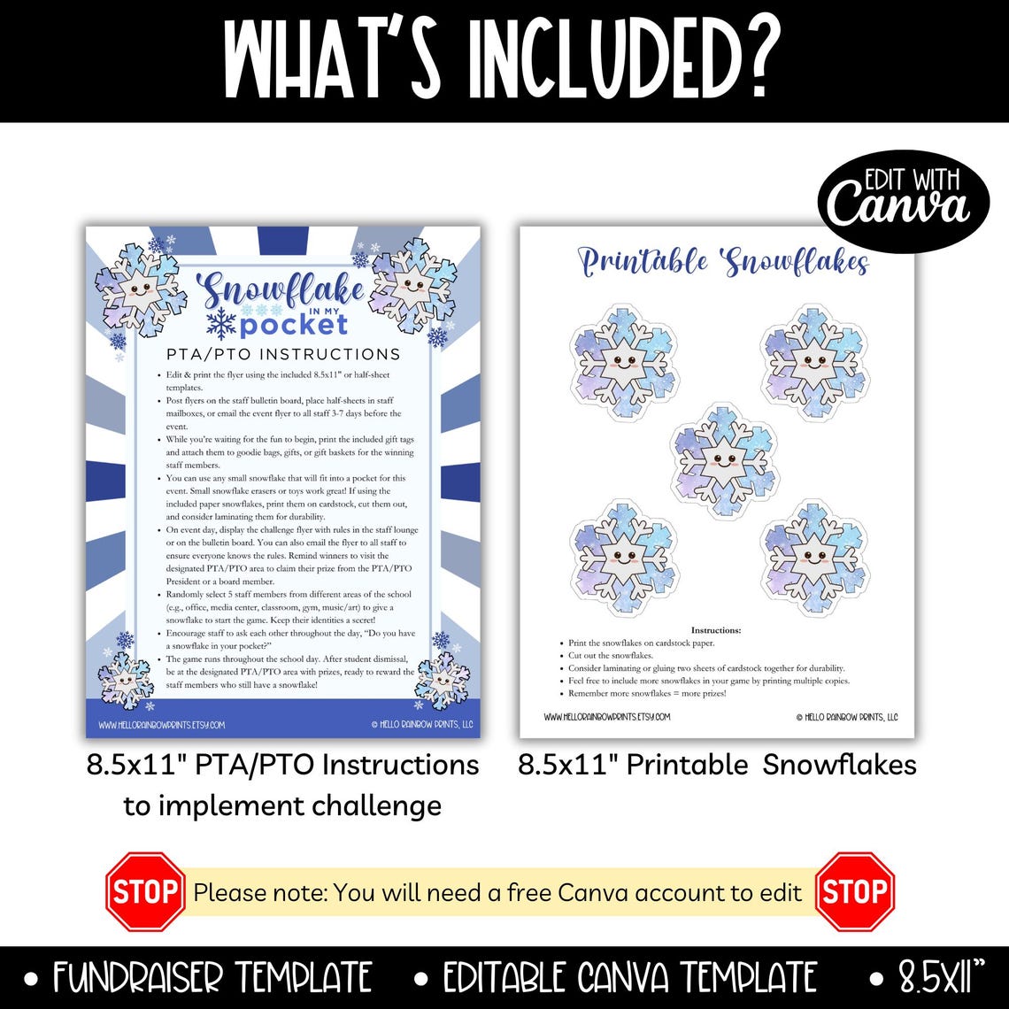 Winter Teacher Appreciation Inclusive Holiday Flyer Template, Snowflake ...