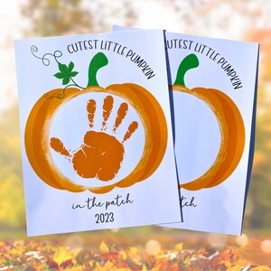 Pumpkin Handprint Printable Art Craft, Homeschool Craft, Kids Fall Art ...