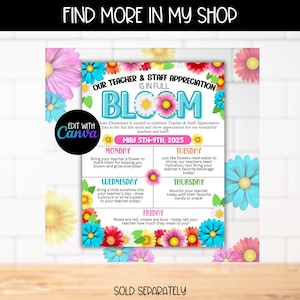 Flower Garden Teacher Staff Appreciation Student Coloring Activity ...