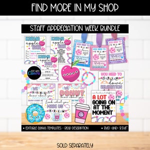 Teacher Staff Appreciation Week Theme Poster Sign Printable, PTA Lunch ...