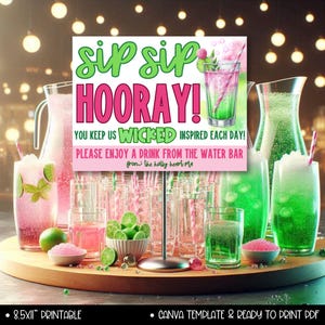 Wicked Water Bar Sign, Teacher Employee Appreciation Week Oz Soda Drink ...