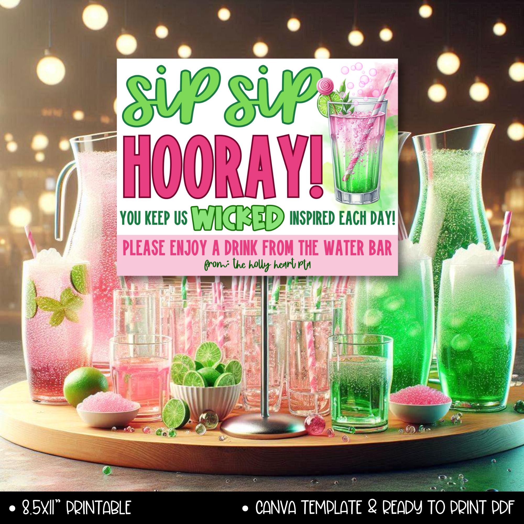 Wicked Water Soda Bar Sign, Teacher Employee Appreciation Week Oz Drink ...
