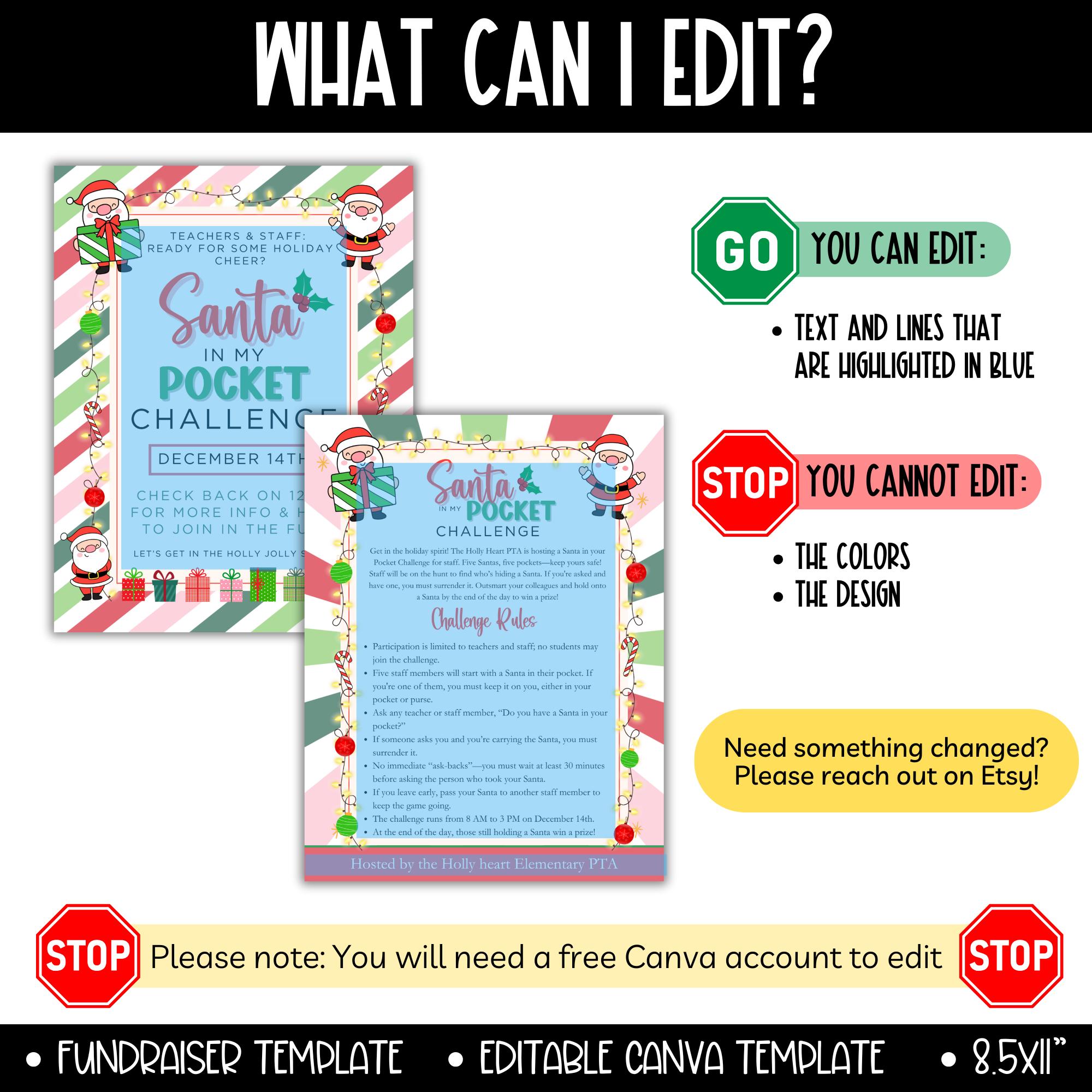Holiday Christmas Teacher Appreciation Flyer Template, Santa in Pocket ...