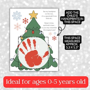 Christmas Tree Poem Handprint Craft Art Printable, DIY Holiday Xmas ...