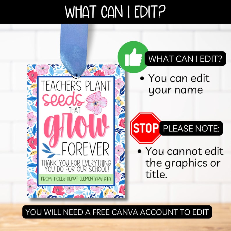 Teacher Appreciation Week Day Gifts, Teachers Plant Seeds Grow Forever ...