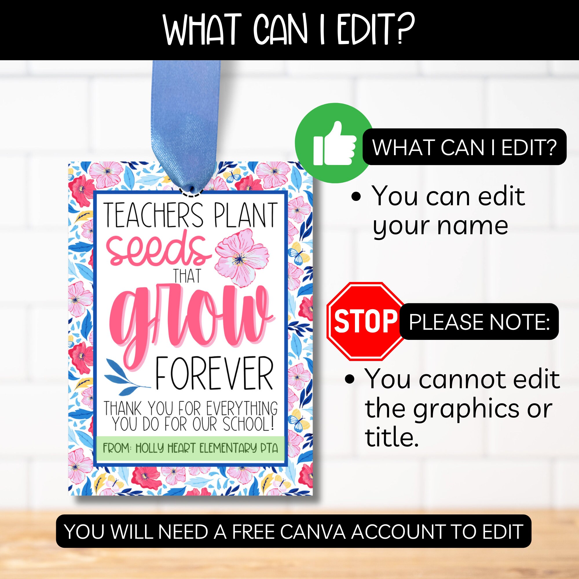 Teacher Appreciation Week Day Gifts, Teachers Plant Seeds Grow Forever ...