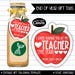 End of Year Teacher Staff Appreciation Apple Gift Tag, Last Day School ...