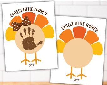 Thanksgiving Handprint Footprint Craft Printable Thanksgiving - Etsy